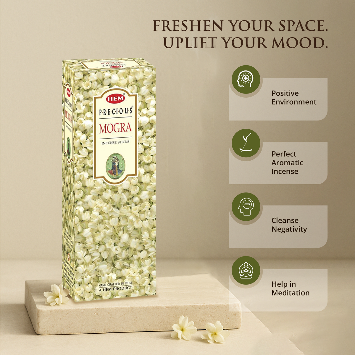 HEM Precious Mogra Agarbatti Incense Sticks | HEM Fragrances