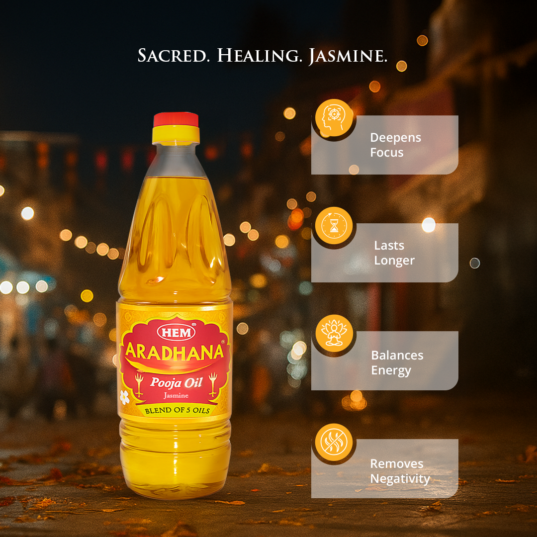 Pooja Oil | Til & Jasmine Oil for Pooja - 900ml – HEM Fragrances