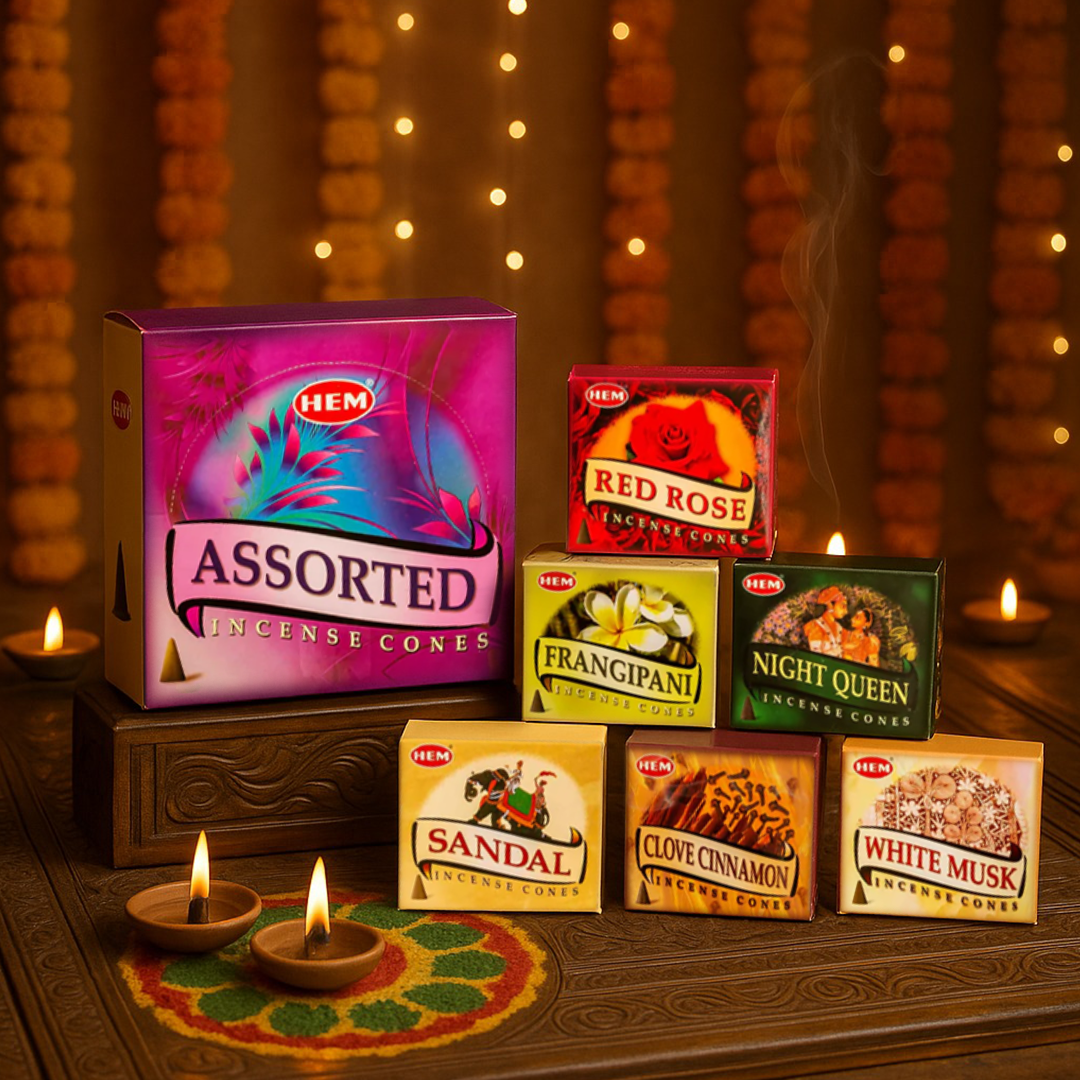 HEM Assorted Incense Dhoop Cones Set of 6 | HEM Fragrances