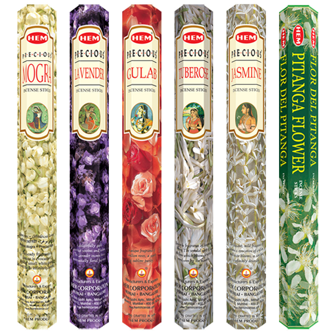 HEM Floral Collection Incense Stick combo pack of 6 (20 Sticks Each ...